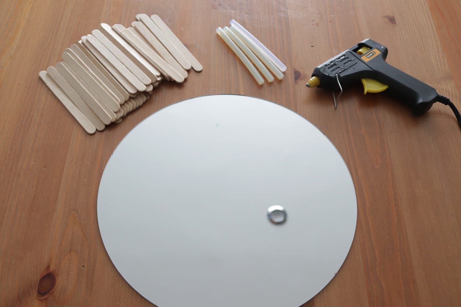 Popsicle Stick Sunburst Mirror DIY - Makes, Bakes and Decor